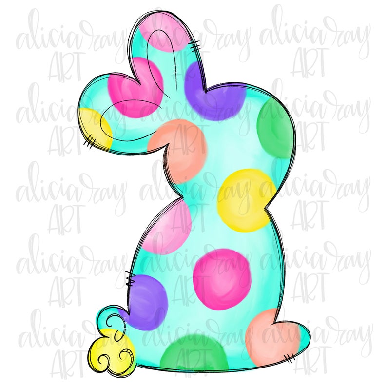 Colorful Polka Dot Easter Bunny – Alicia Ray Art