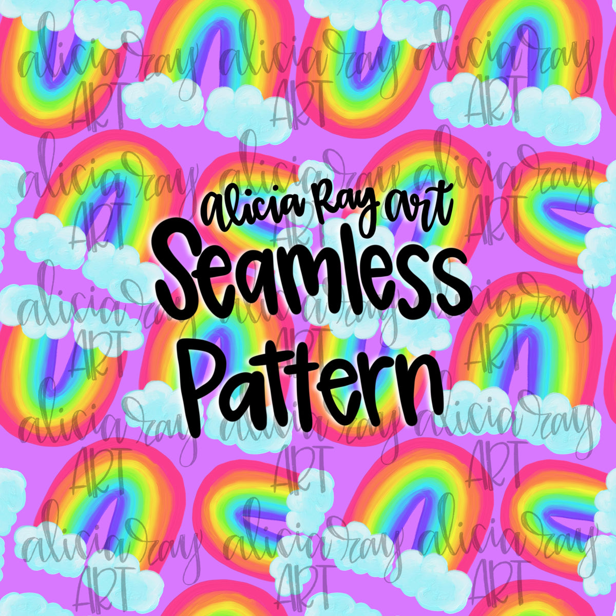 Rainbow Bright Seamless Pattern – Alicia Ray Art