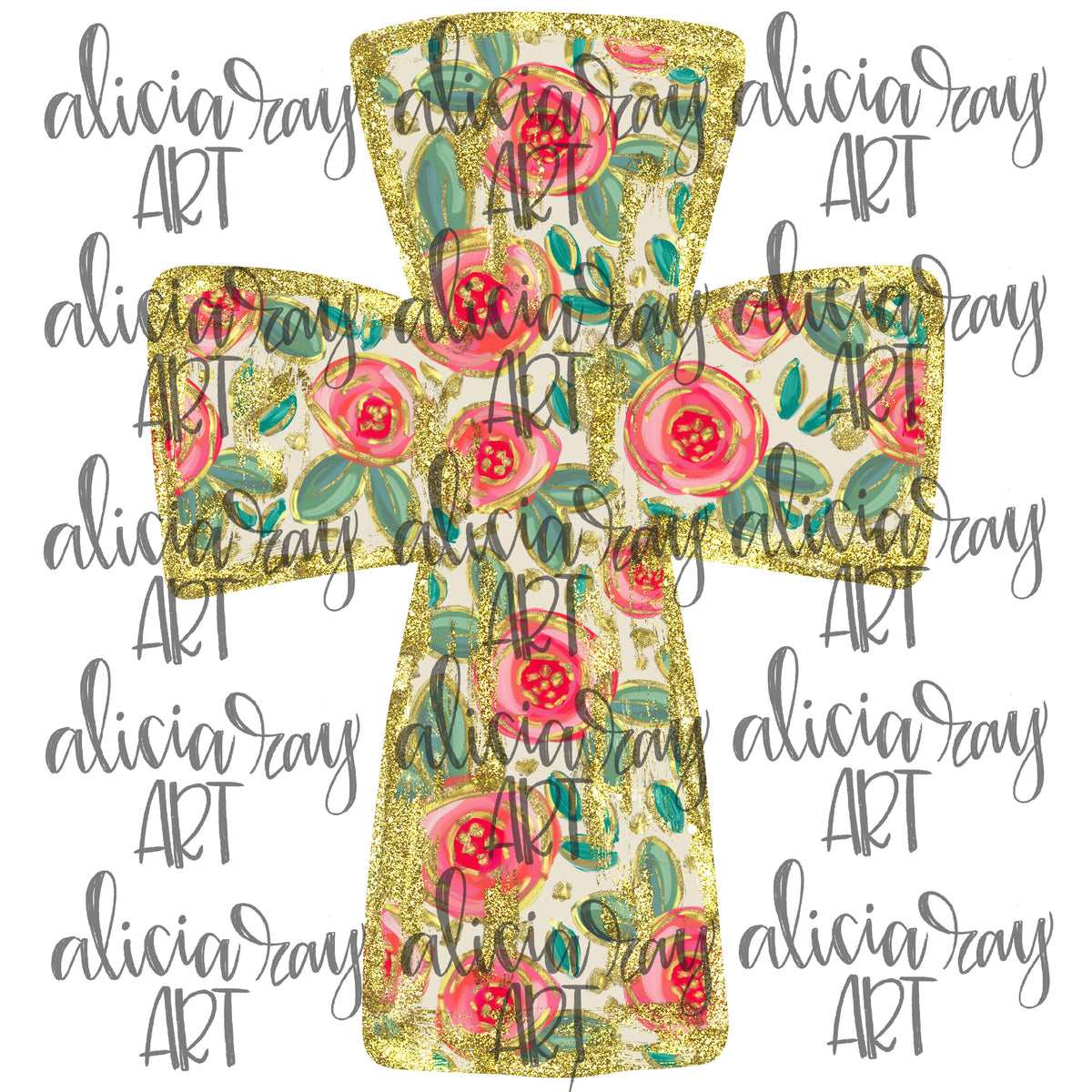 Floral Cross – Alicia Ray Art