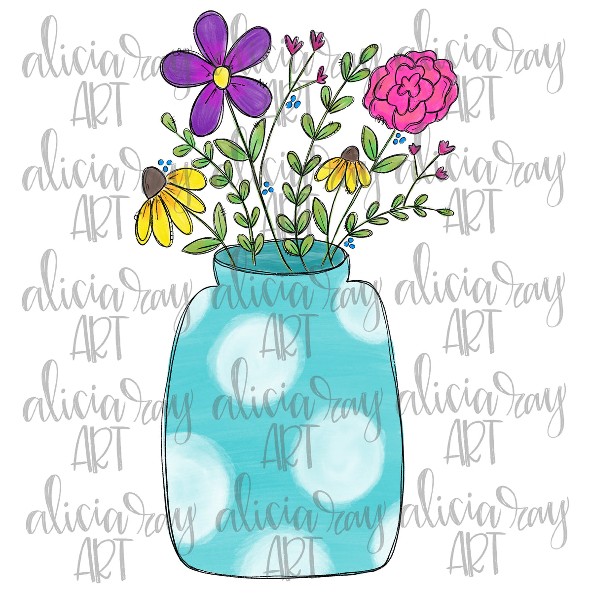 Jar Of Flowers – Alicia Ray Art