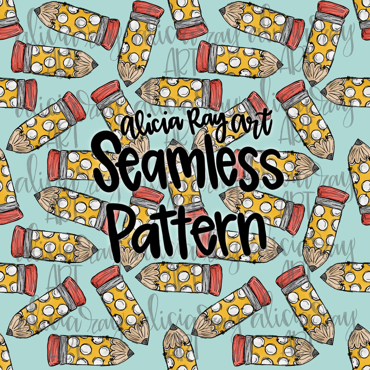 School Pencil Seamless Pattern – Alicia Ray Art