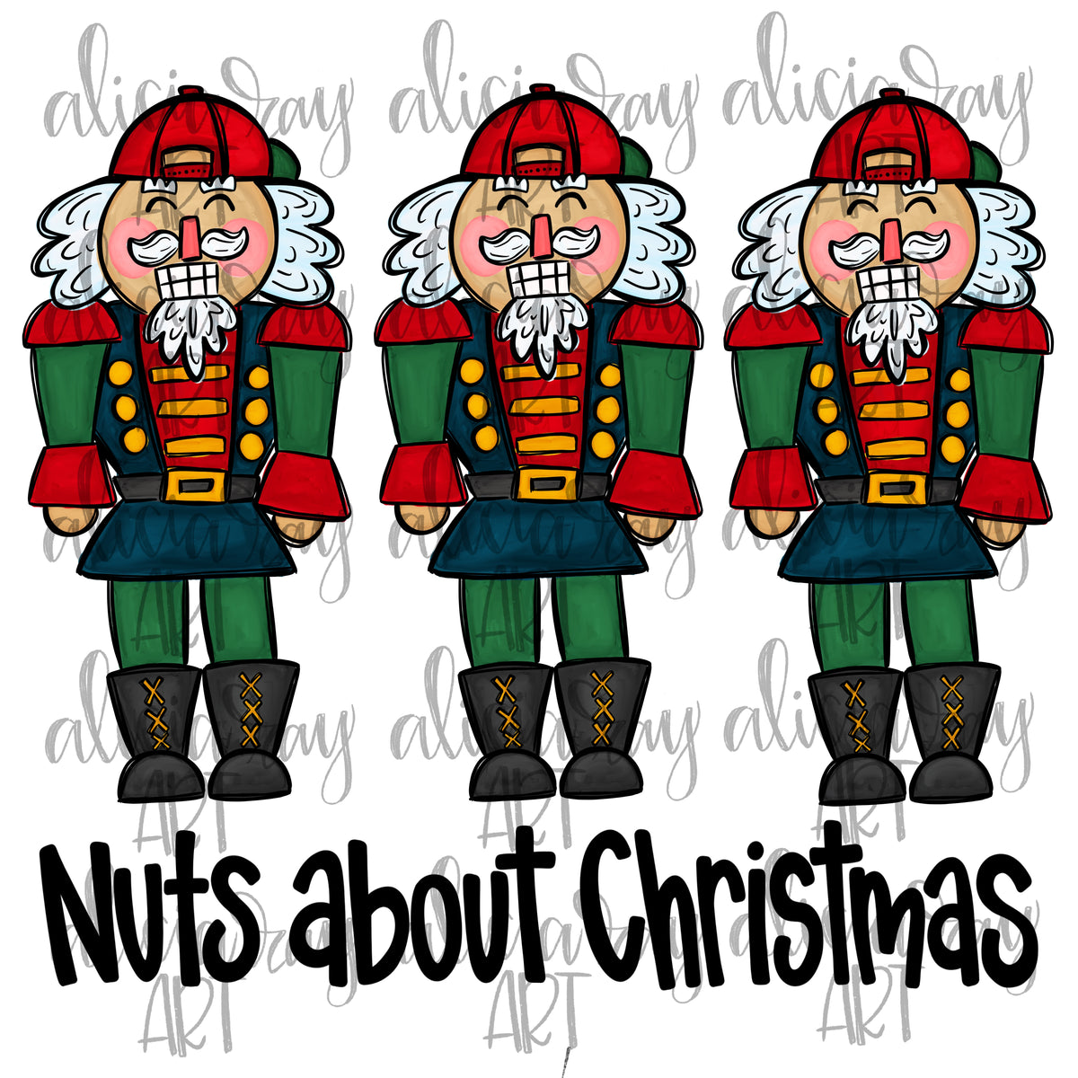 Nuts About Christmas Set of Backwards Hat Nutcrackers – Alicia Ray Art