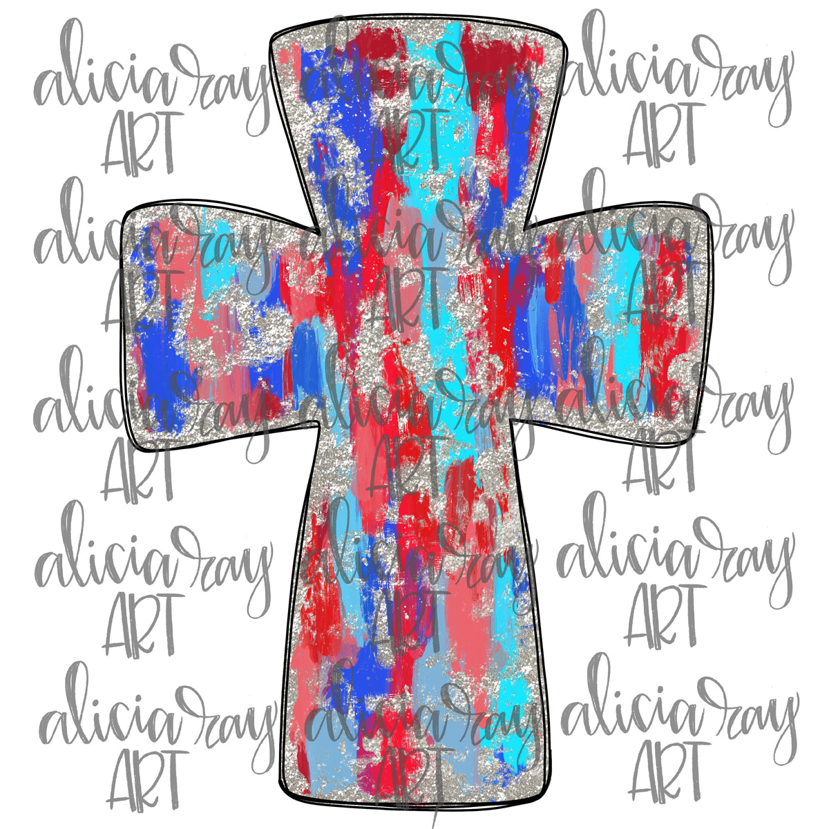 Patriotic Cross – Alicia Ray Art