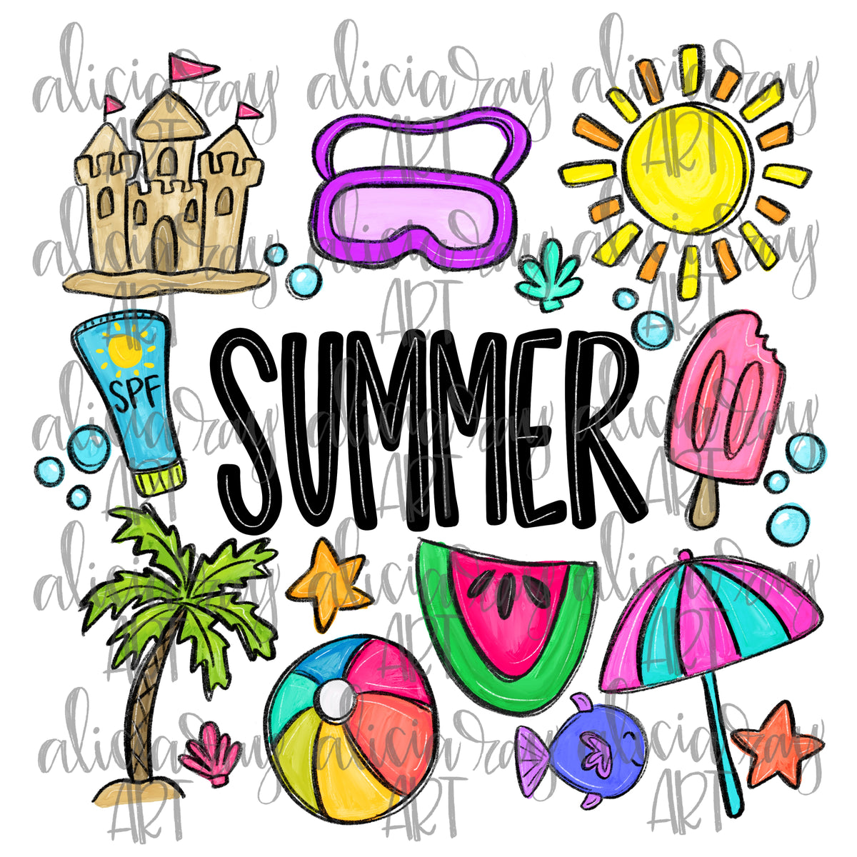 Summer Doodles (Girl Colors) – Alicia Ray Art