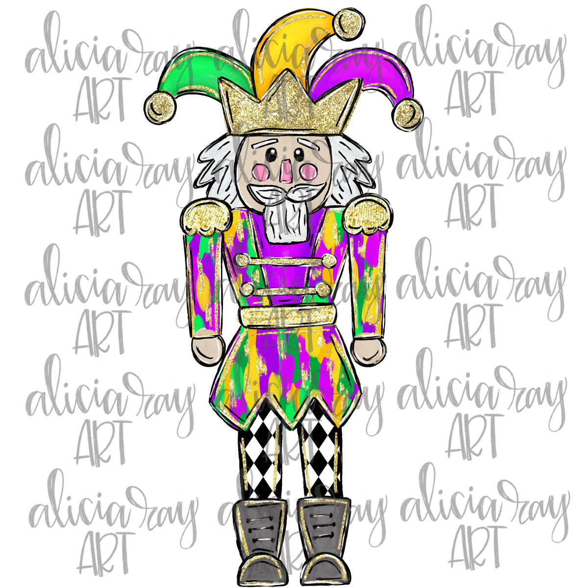 Mardi Gras Nutcracker Jester – Alicia Ray Art