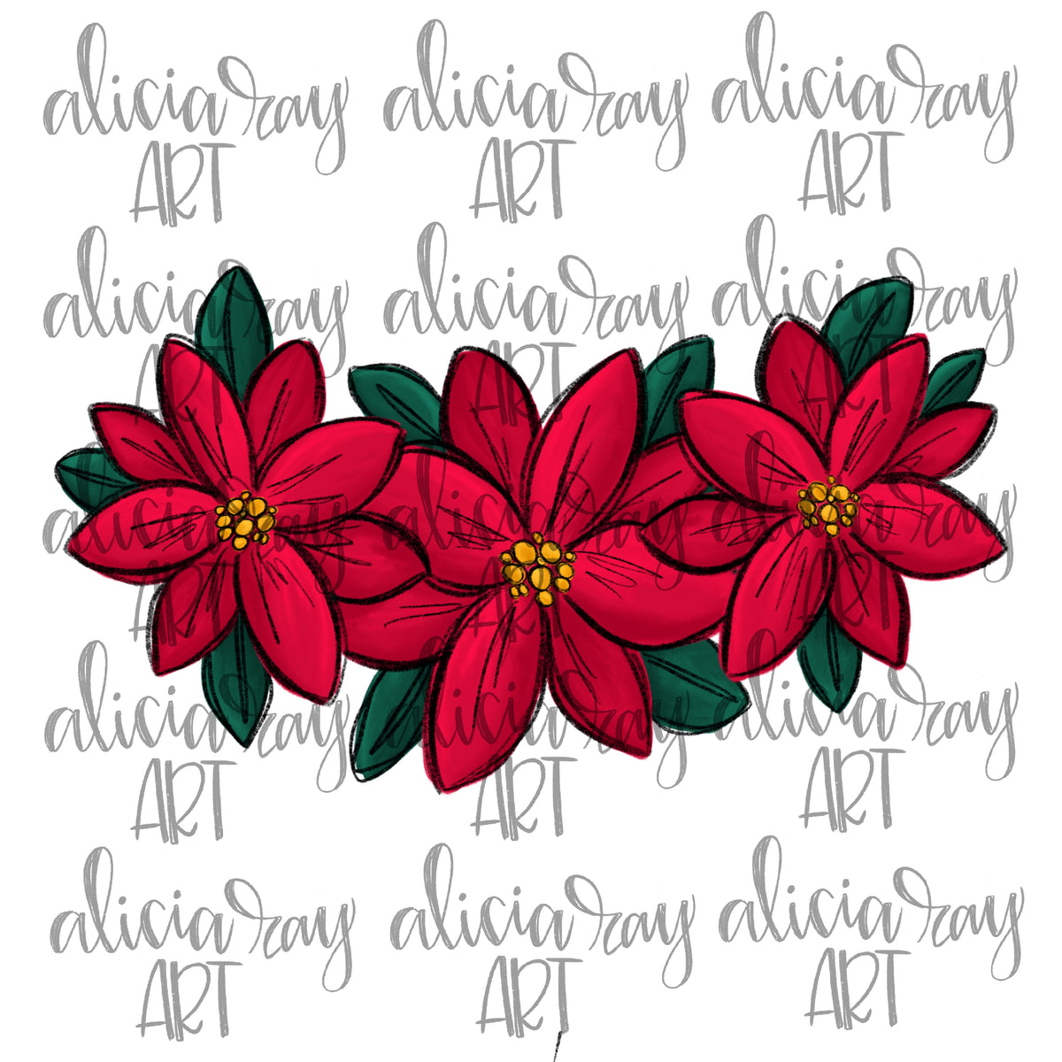 Christmas Poinsettias – Alicia Ray Art