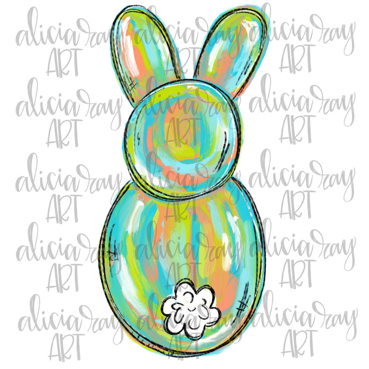 Painted Easter Bunny Boy – Alicia Ray Art