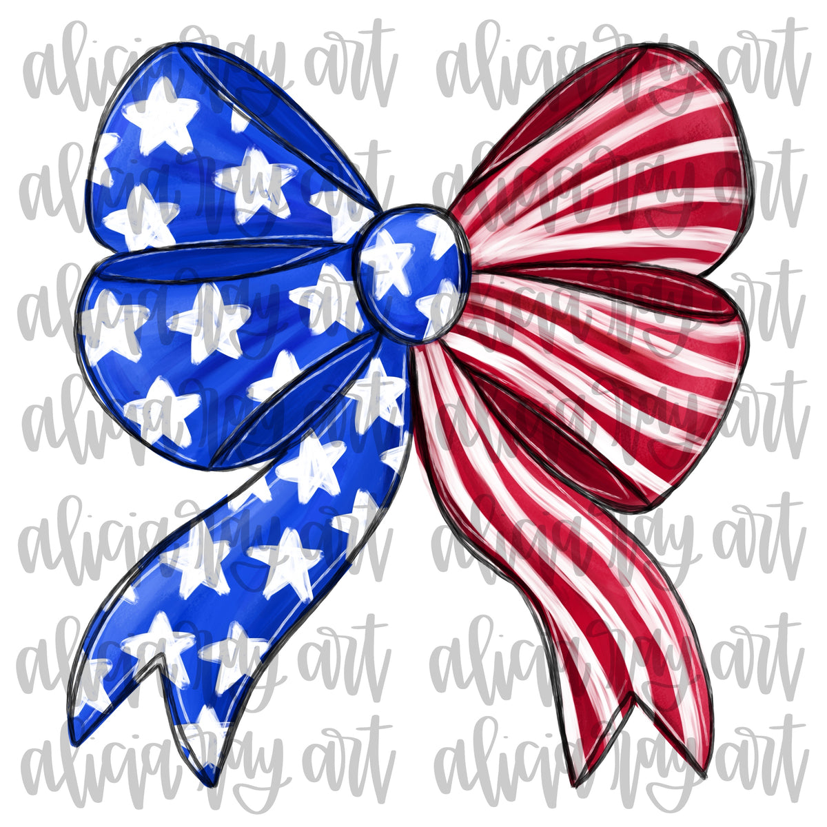 Patriotic Bow – Alicia Ray Art