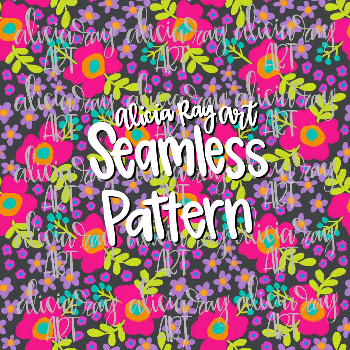 Bright Floral Seamless Pattern – Alicia Ray Art