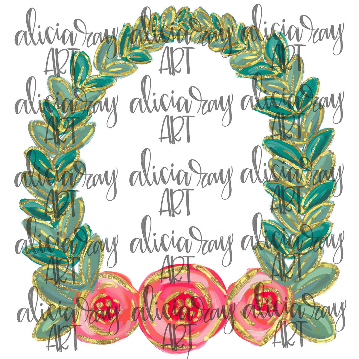 Blank Floral Wreath – Alicia Ray Art