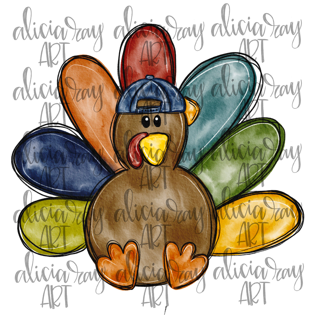 Boy Watercolor Turkey – Alicia Ray Art