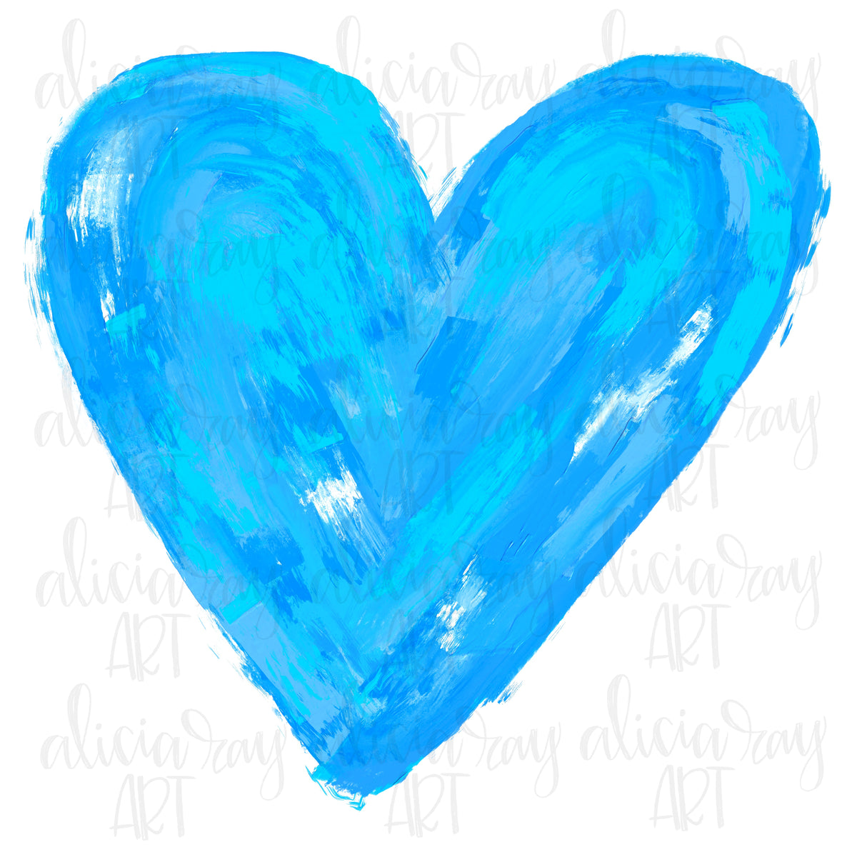 Blue Painted Heart – Alicia Ray Art