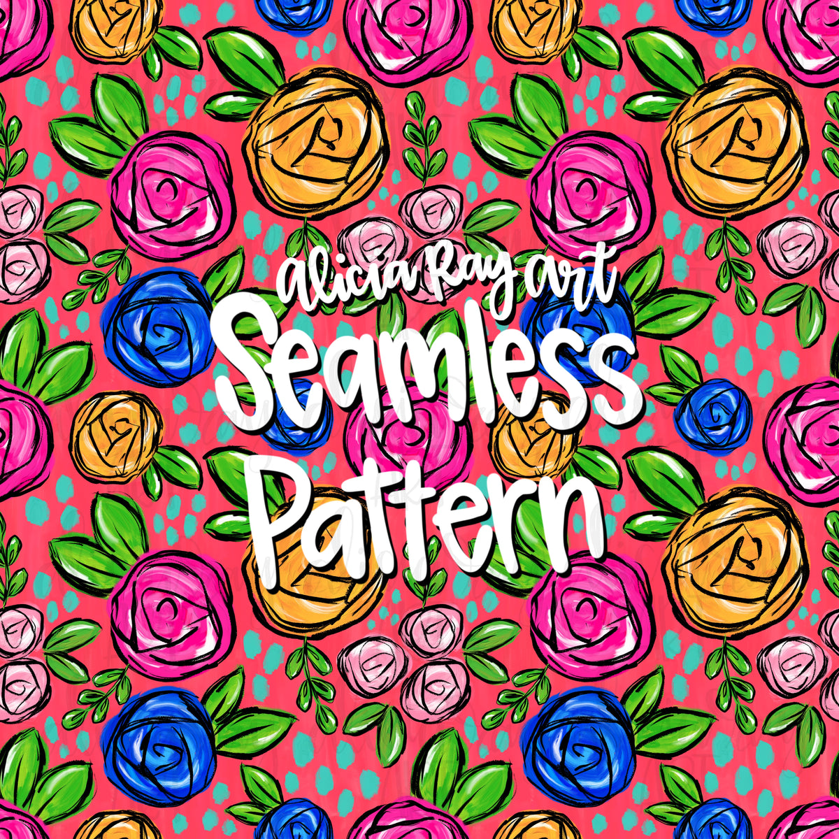 Painted Floral Seamless Pattern – Alicia Ray Art
