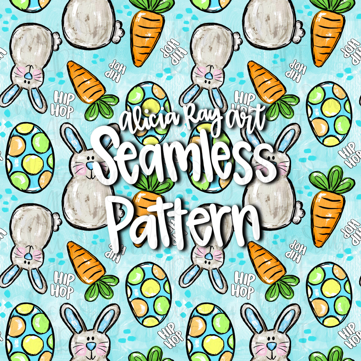 Blue Easter Seamless Pattern – Alicia Ray Art