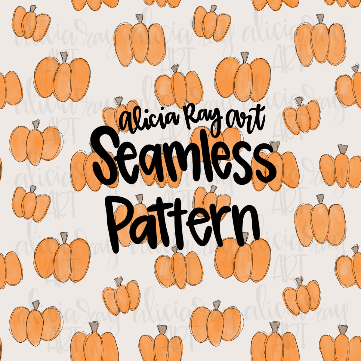 Watercolor Pumpkin Seamless Pattern – Alicia Ray Art