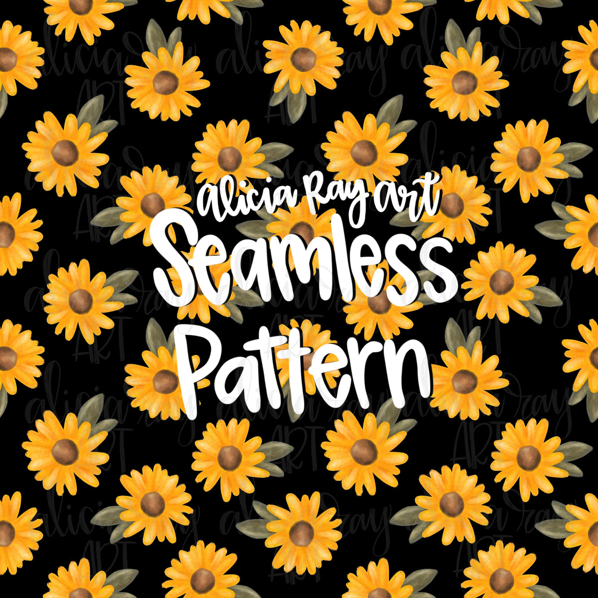 Sunflower Seamless Pattern – Alicia Ray Art