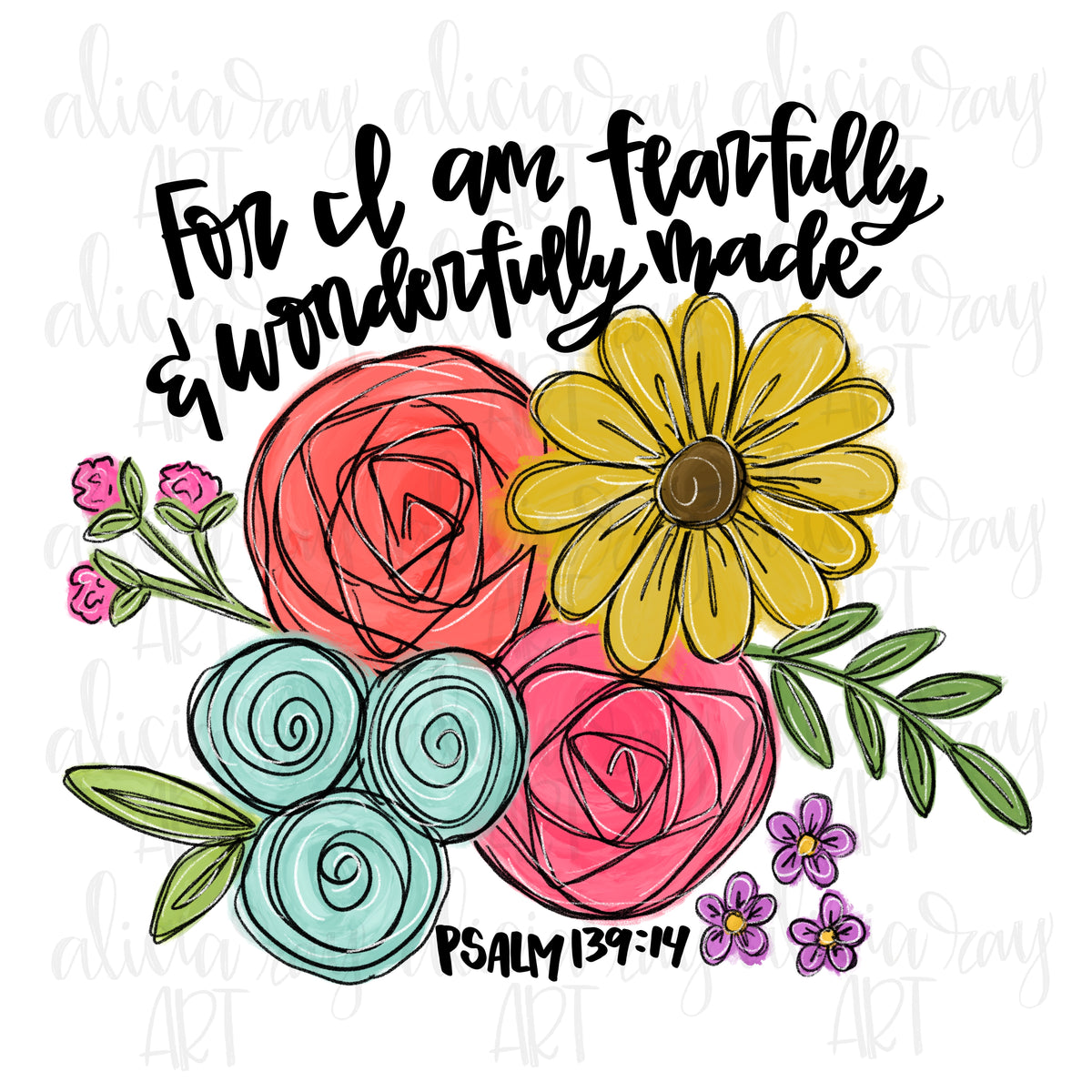 Fearfully and Wonderfully Made Floral Bundle – Alicia Ray Art