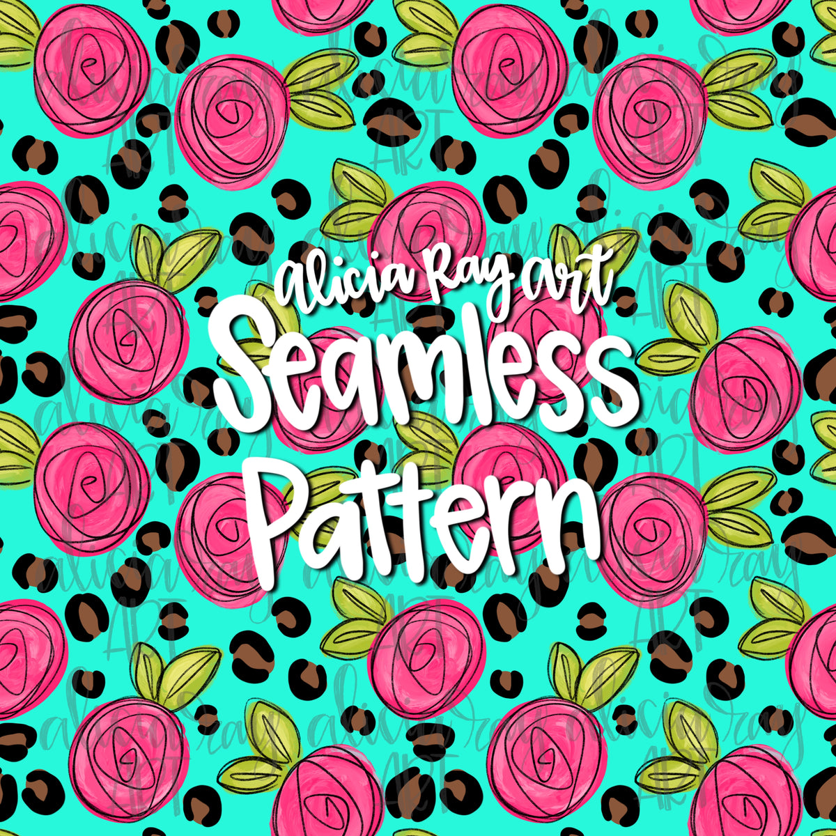 Leopard Floral Seamless Pattern – Alicia Ray Art