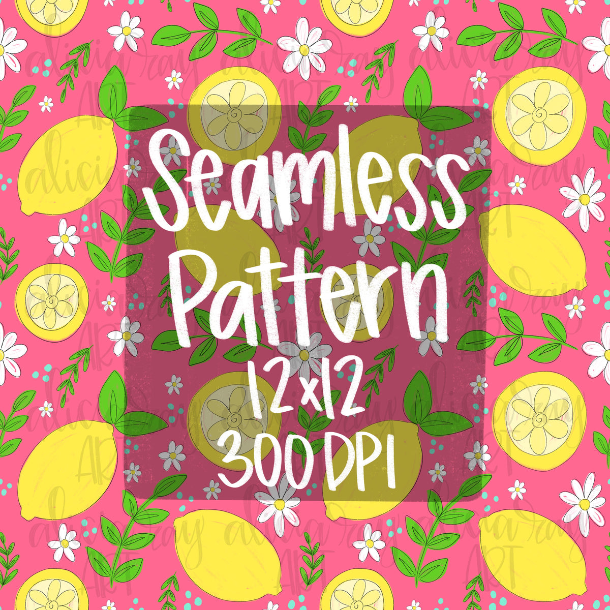 Lemon Seamless Pattern – Alicia Ray Art
