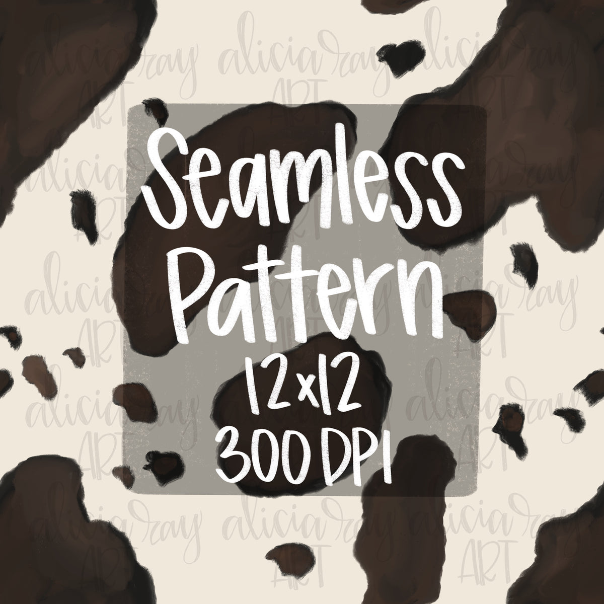 Cowhide Seamless Pattern – Alicia Ray Art