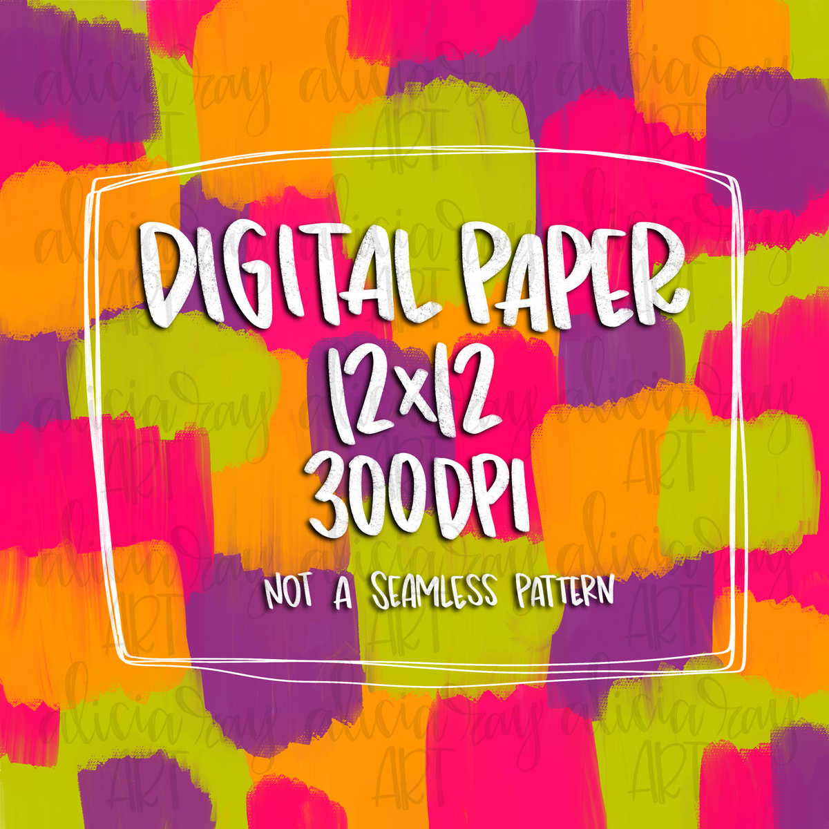 Painted Brush Strokes Digital Paper – Alicia Ray Art