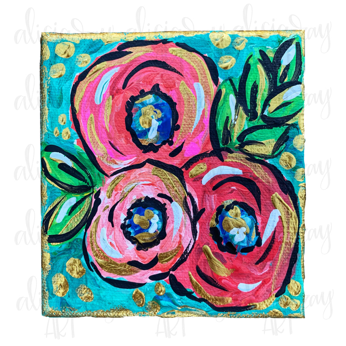 Painted Florals On Canvas – Alicia Ray Art