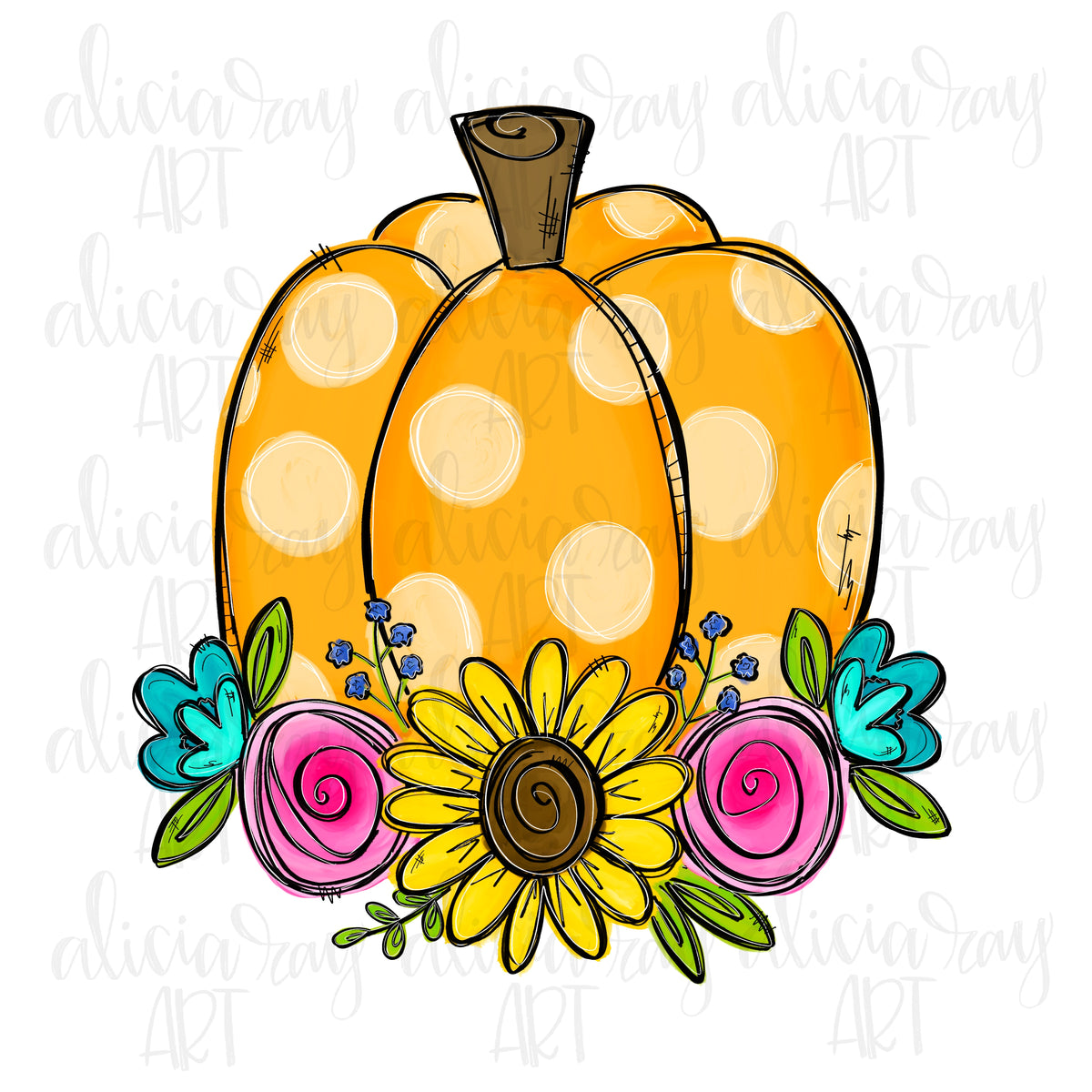 Floral Pumpkin – Alicia Ray Art